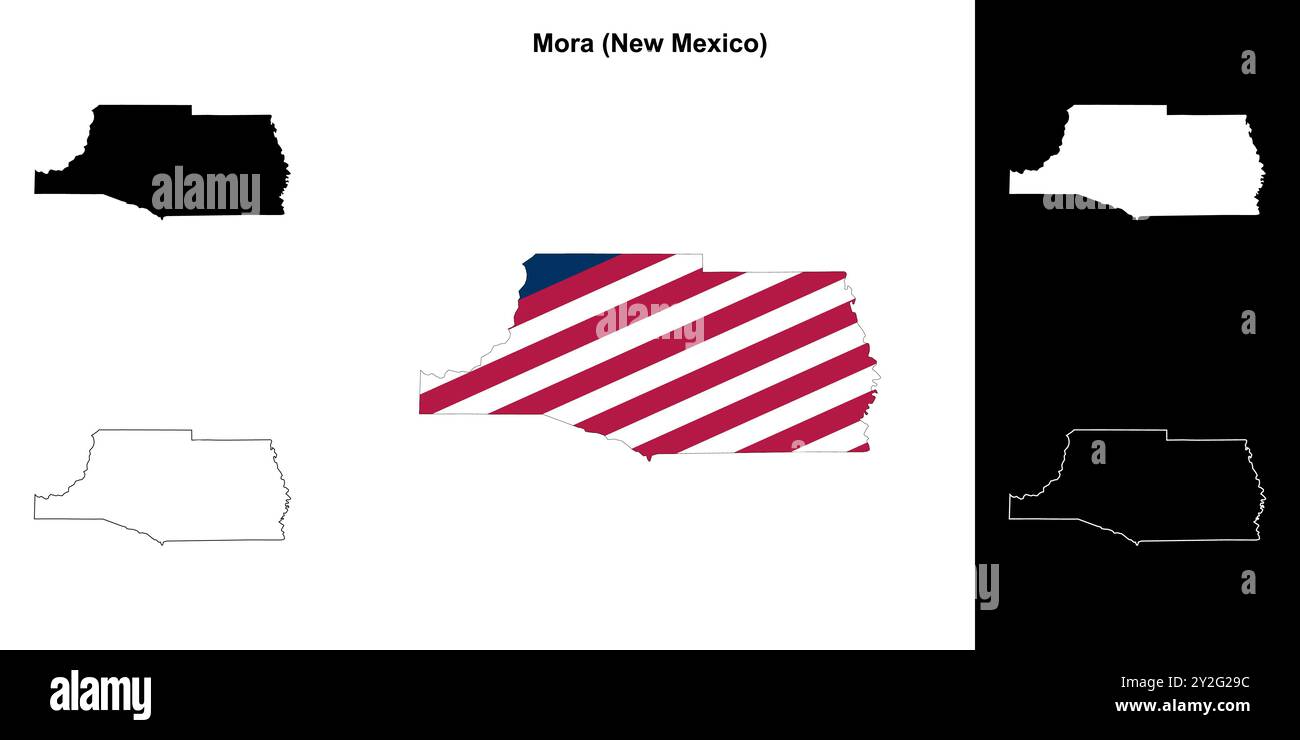 Mora County (New Mexico) outline map set Stock Vector Image & Art - Alamy