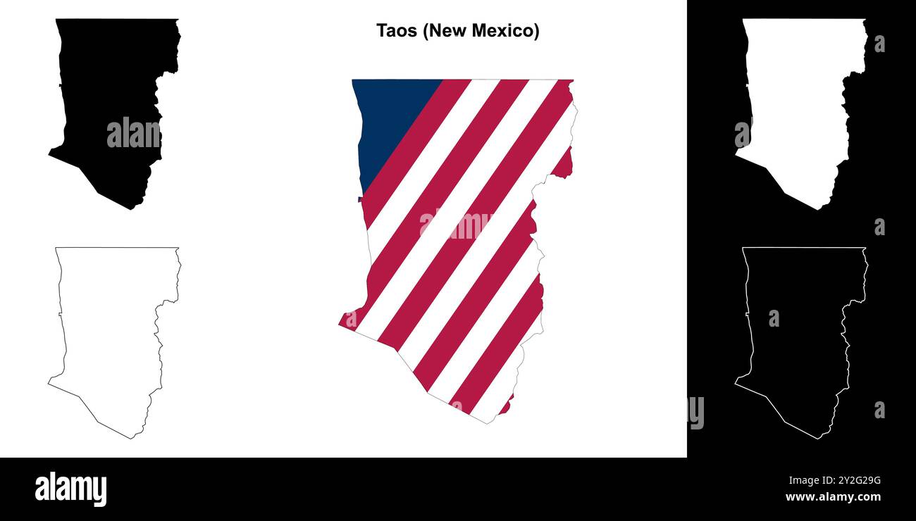 Taos County (New Mexico) outline map set Stock Vector Image & Art - Alamy