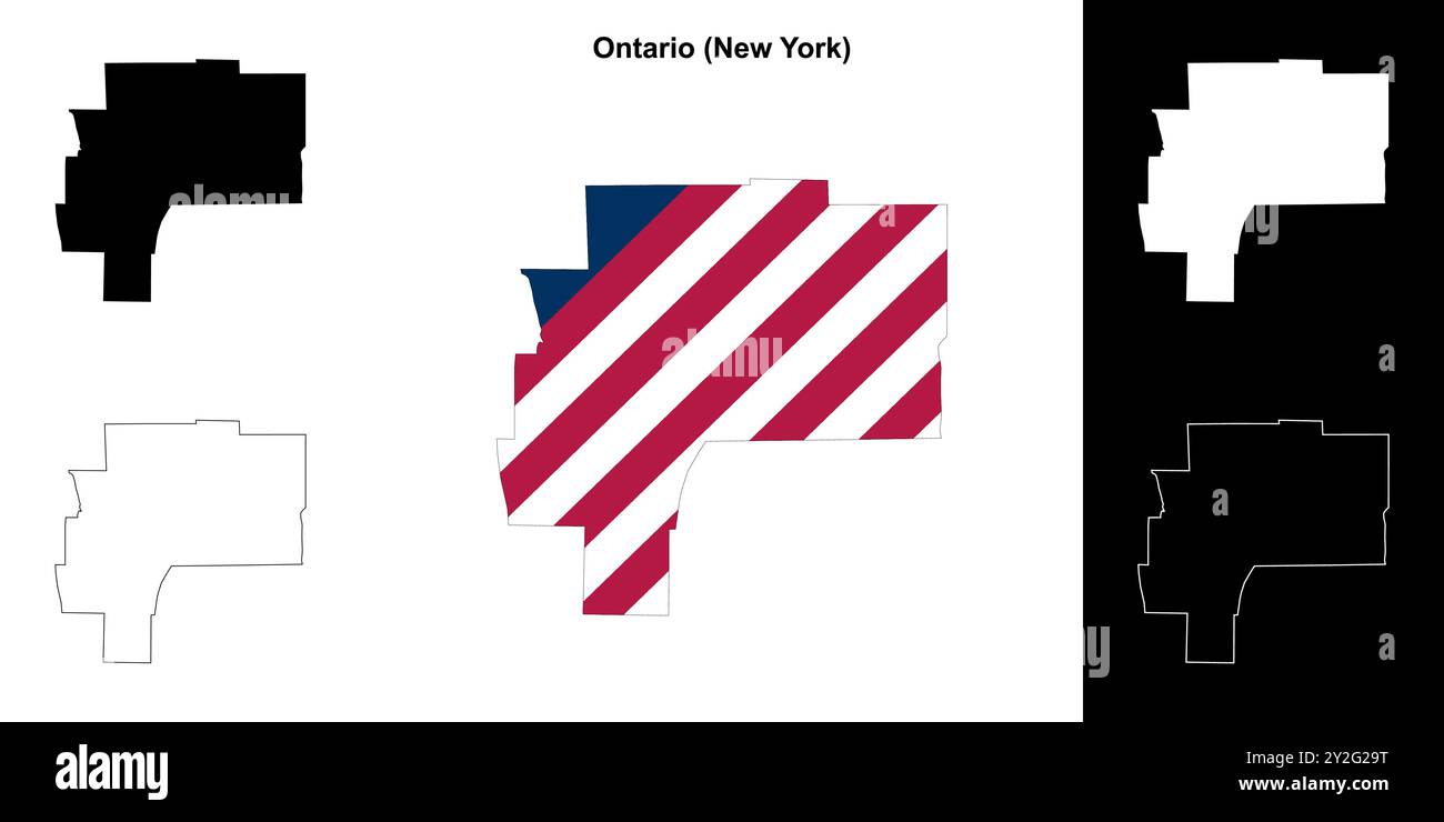 Ontario County (New York) outline map set Stock Vector Image & Art - Alamy