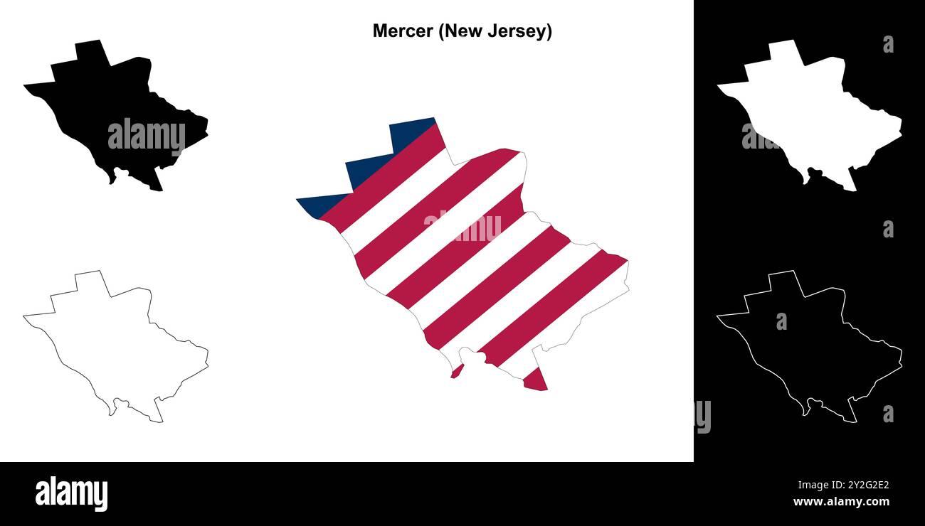 Mercer County (New Jersey) outline map set Stock Vector Image & Art - Alamy