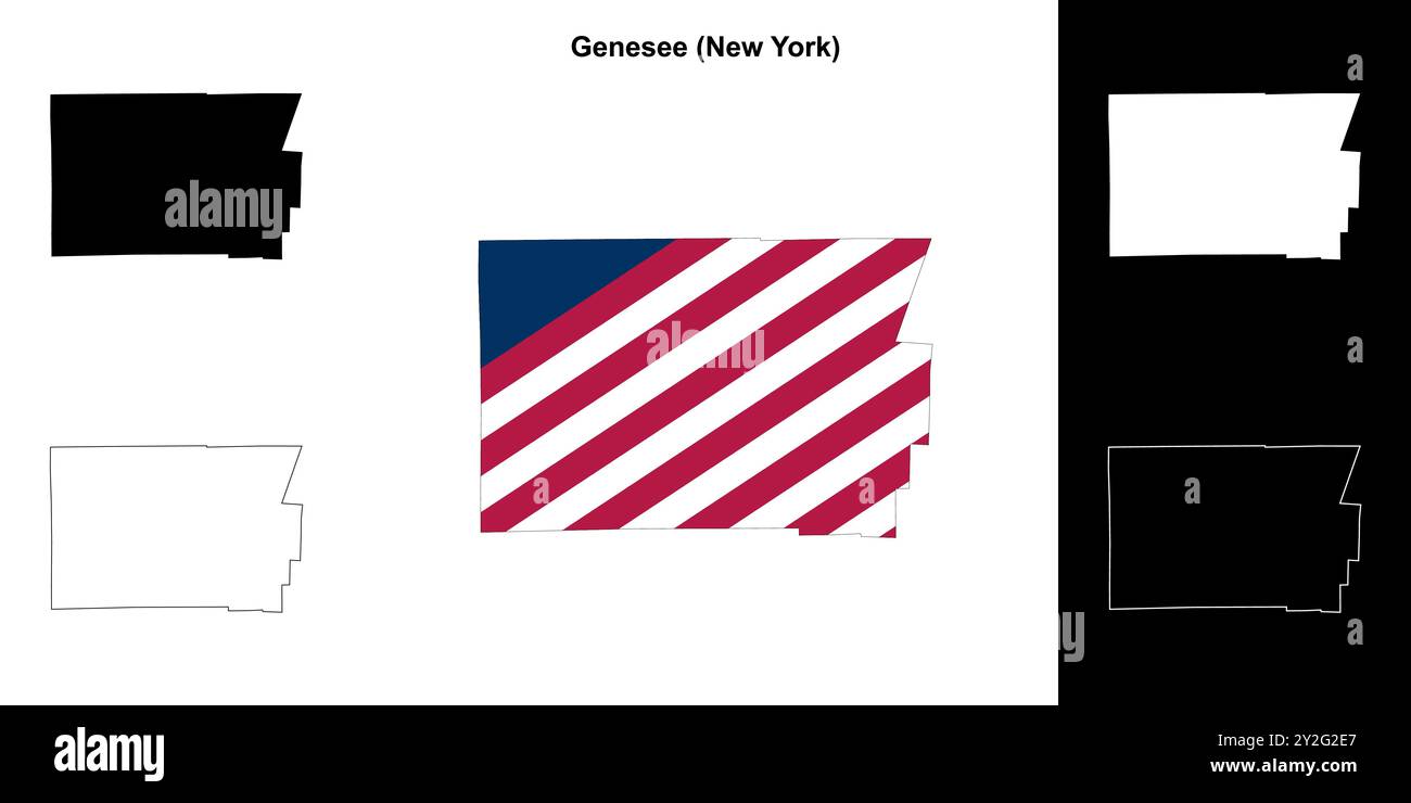 Genesee outline map vector vectors hi-res stock photography and images ...