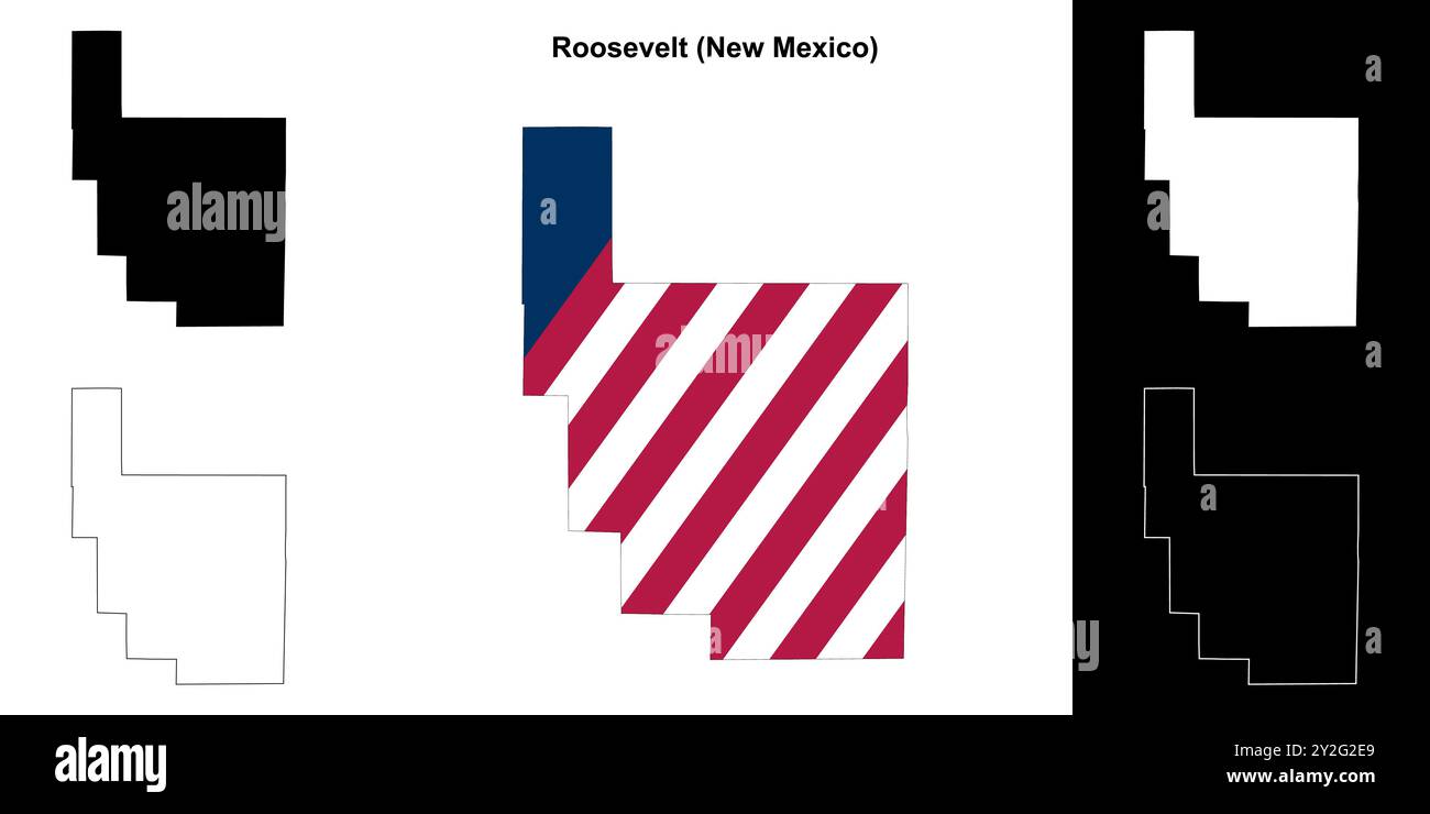 Roosevelt County (New Mexico) outline map set Stock Vector Image & Art ...
