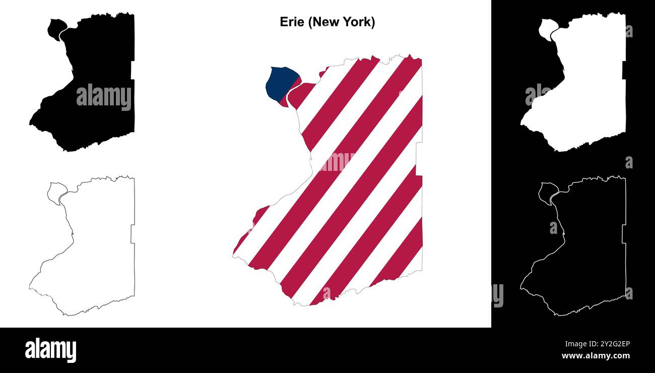 Erie county map hi-res stock photography and images - Alamy