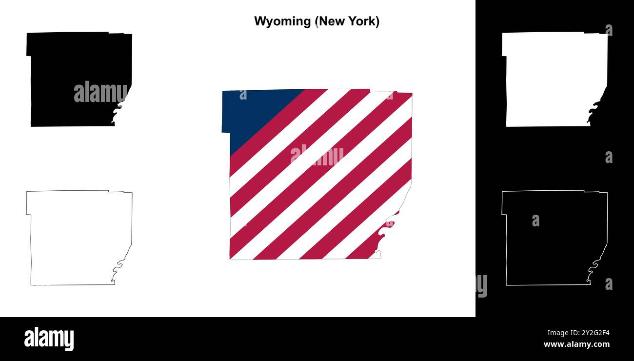 Wyoming County (New York) outline map set Stock Vector Image & Art - Alamy