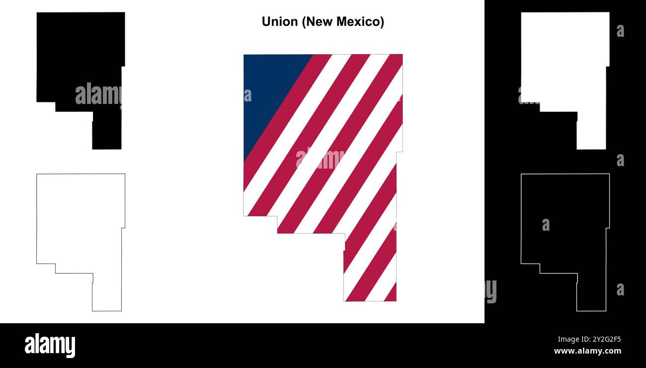 Union County (New Mexico) outline map set Stock Vector Image & Art - Alamy