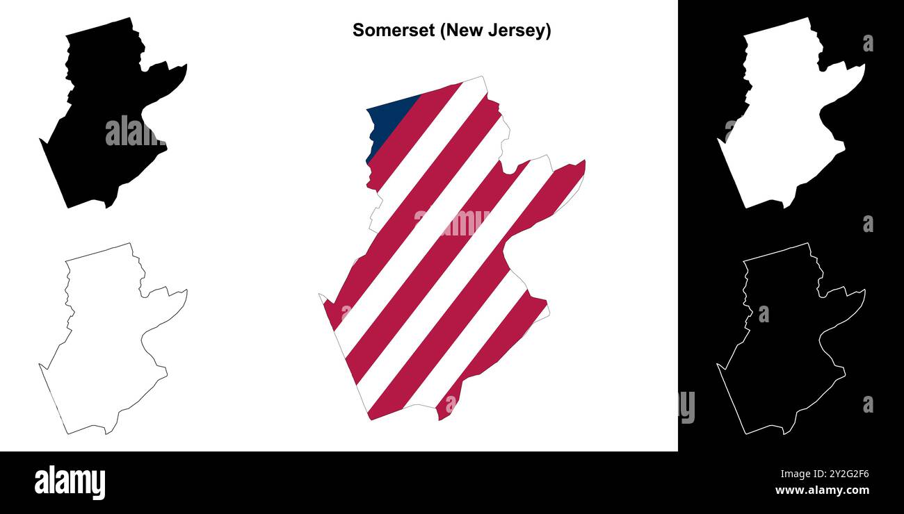 Somerset County (New Jersey) outline map set Stock Vector Image & Art ...