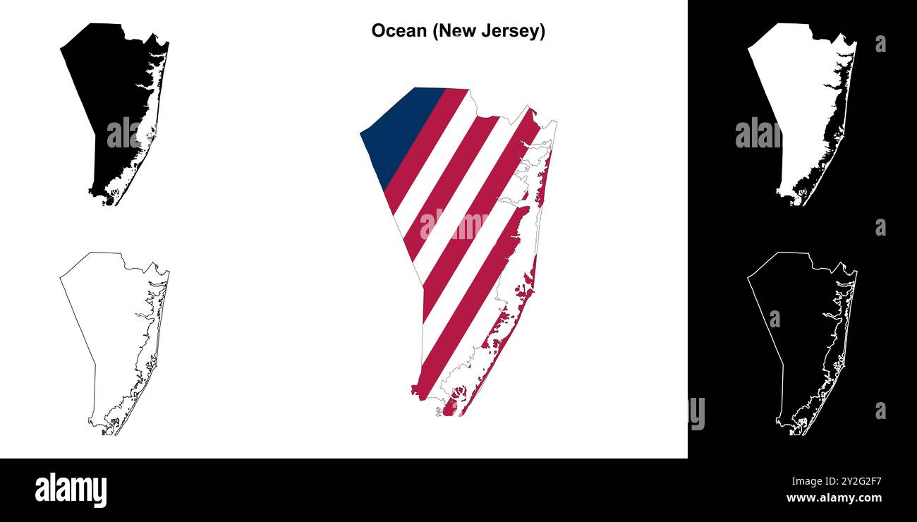 New jersey county map hi-res stock photography and images - Alamy