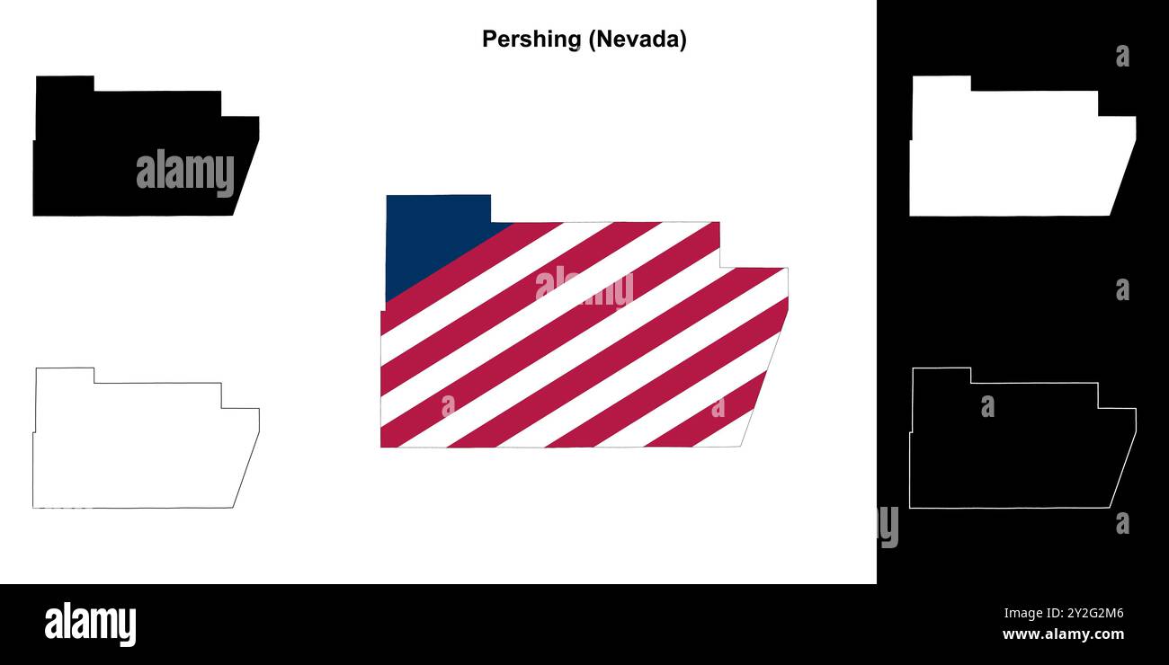 Pershing County (Nevada) outline map set Stock Vector Image & Art - Alamy
