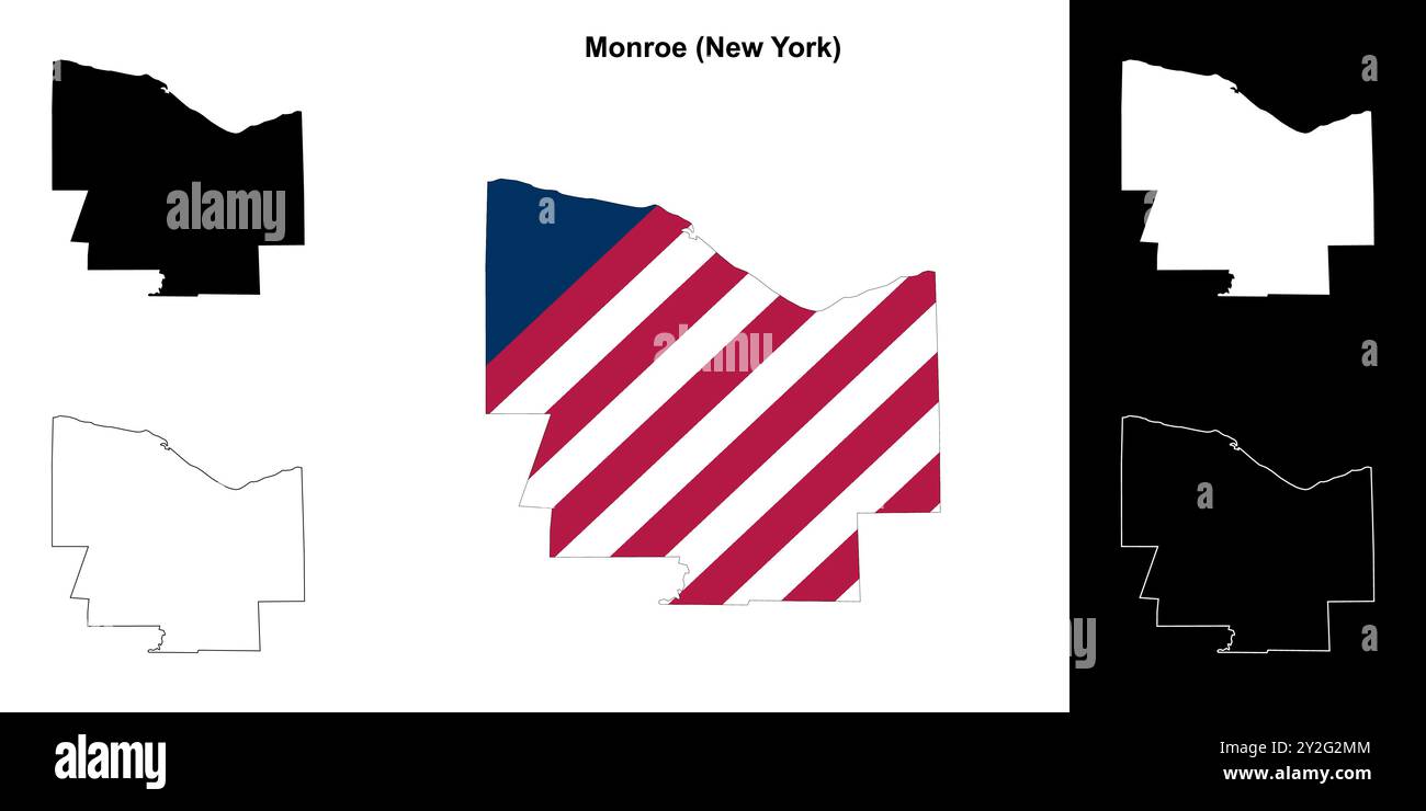 Monroe County (New York) outline map set Stock Vector Image & Art - Alamy