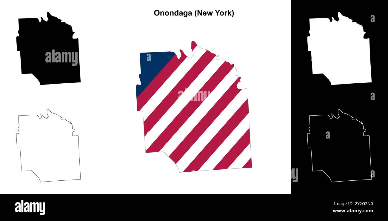 Onondaga County (New York) outline map set Stock Vector Image & Art - Alamy