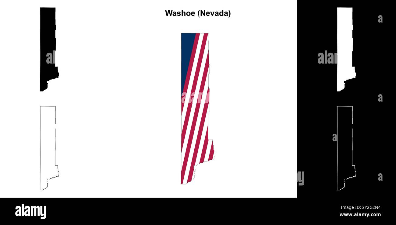Washoe County (Nevada) outline map set Stock Vector Image & Art - Alamy