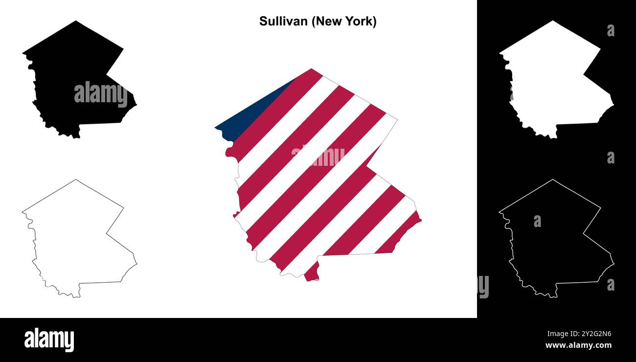 Sullivan County (New York) outline map set Stock Vector Image & Art - Alamy