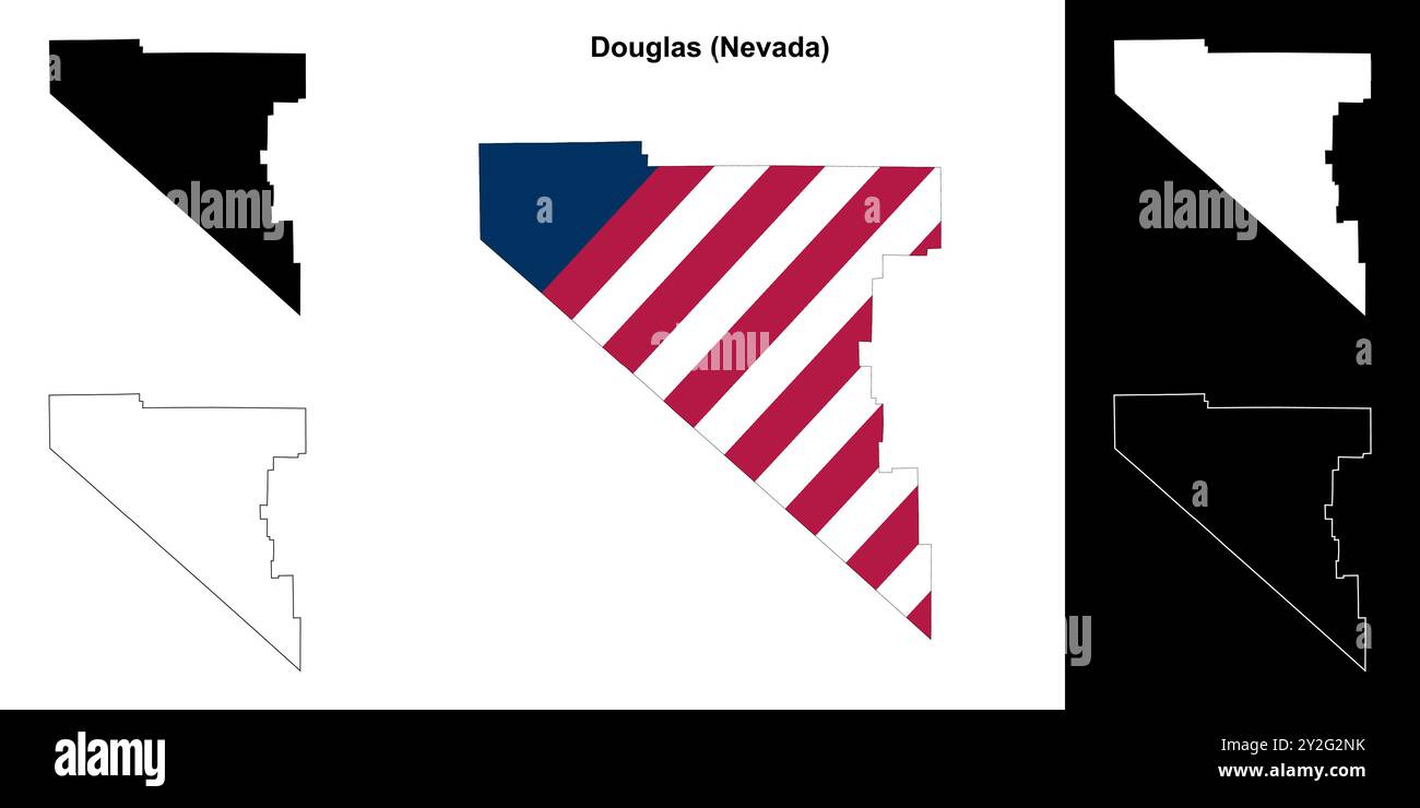 Douglas County (Nevada) outline map set Stock Vector Image & Art - Alamy