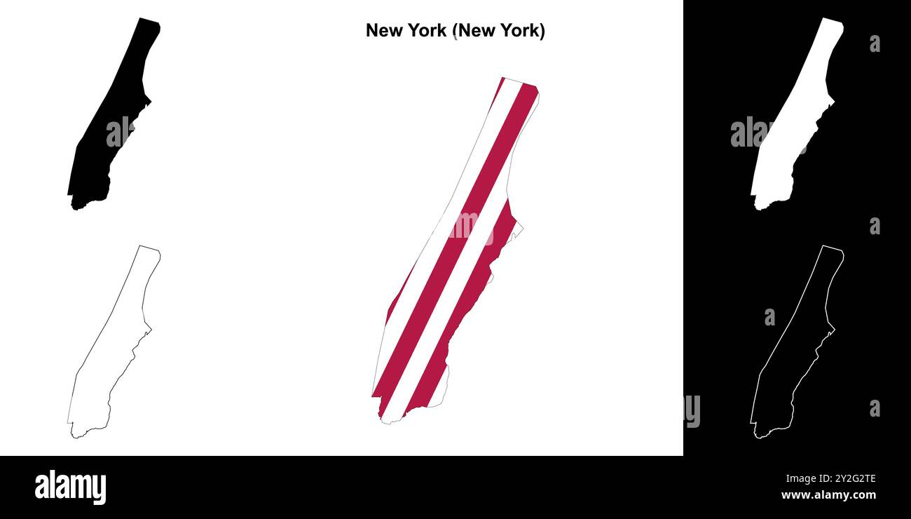 New York County (New York) outline map set Stock Vector Image & Art - Alamy