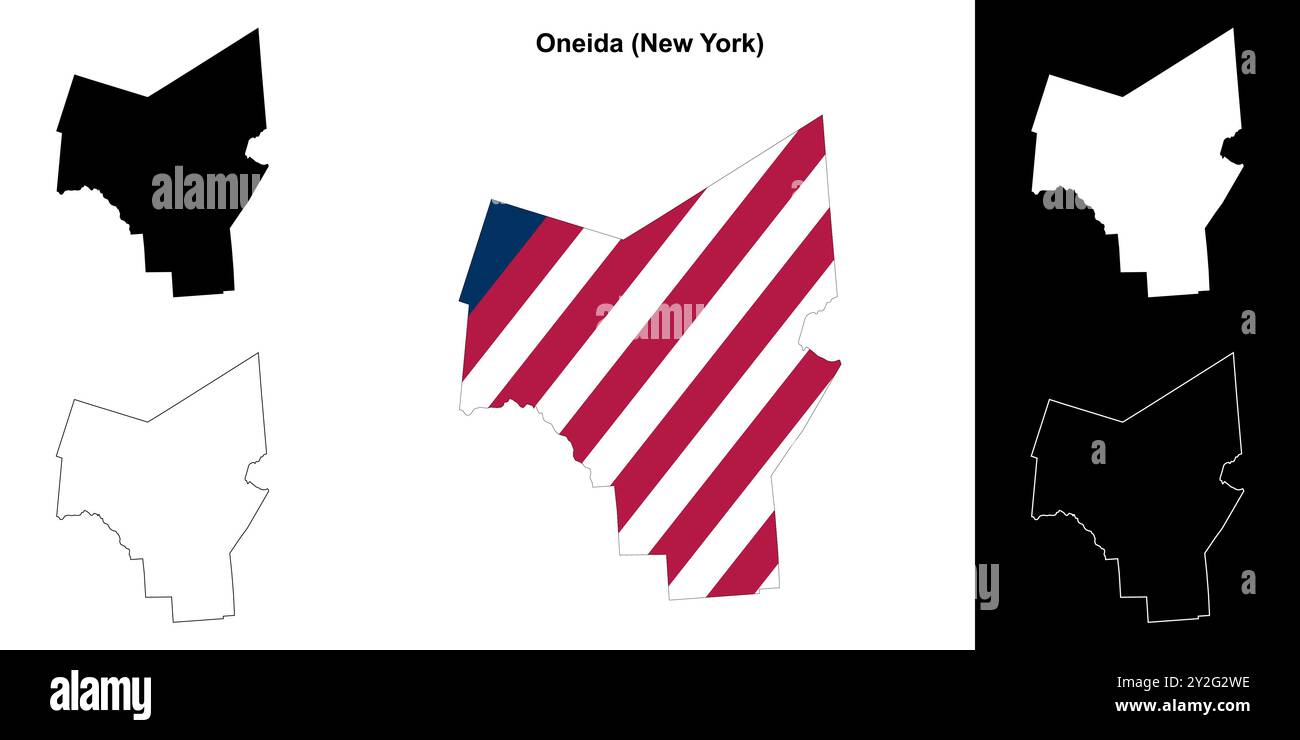 Oneida County (New York) outline map set Stock Vector Image & Art - Alamy