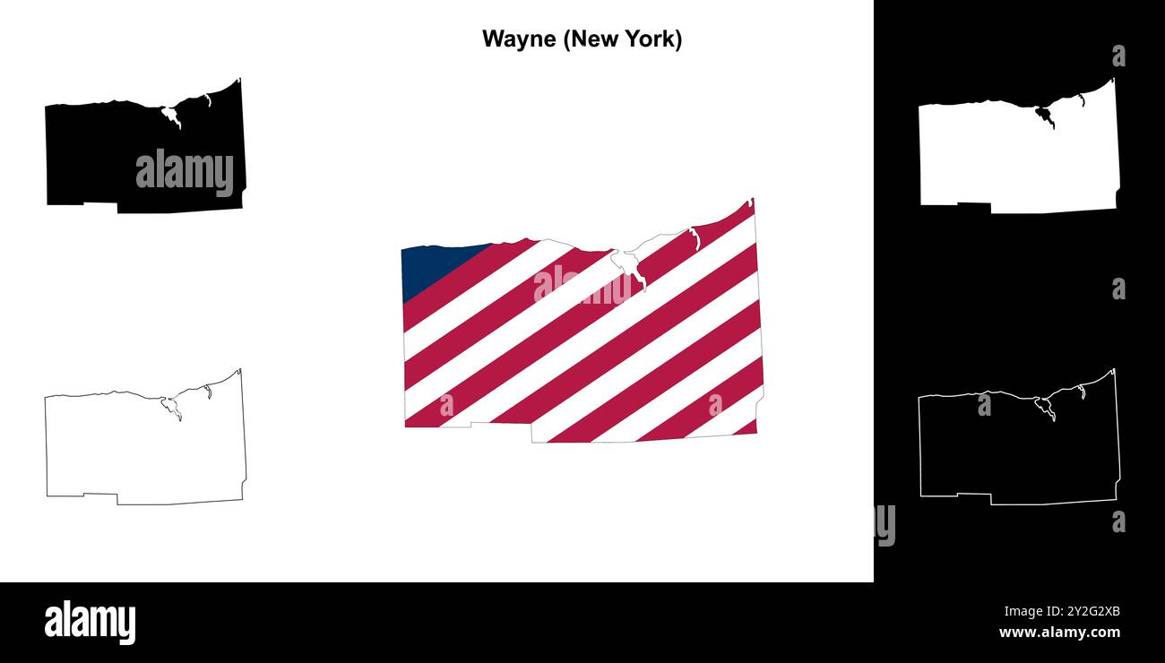 Wayne county map vector vectors hi-res stock photography and images - Alamy
