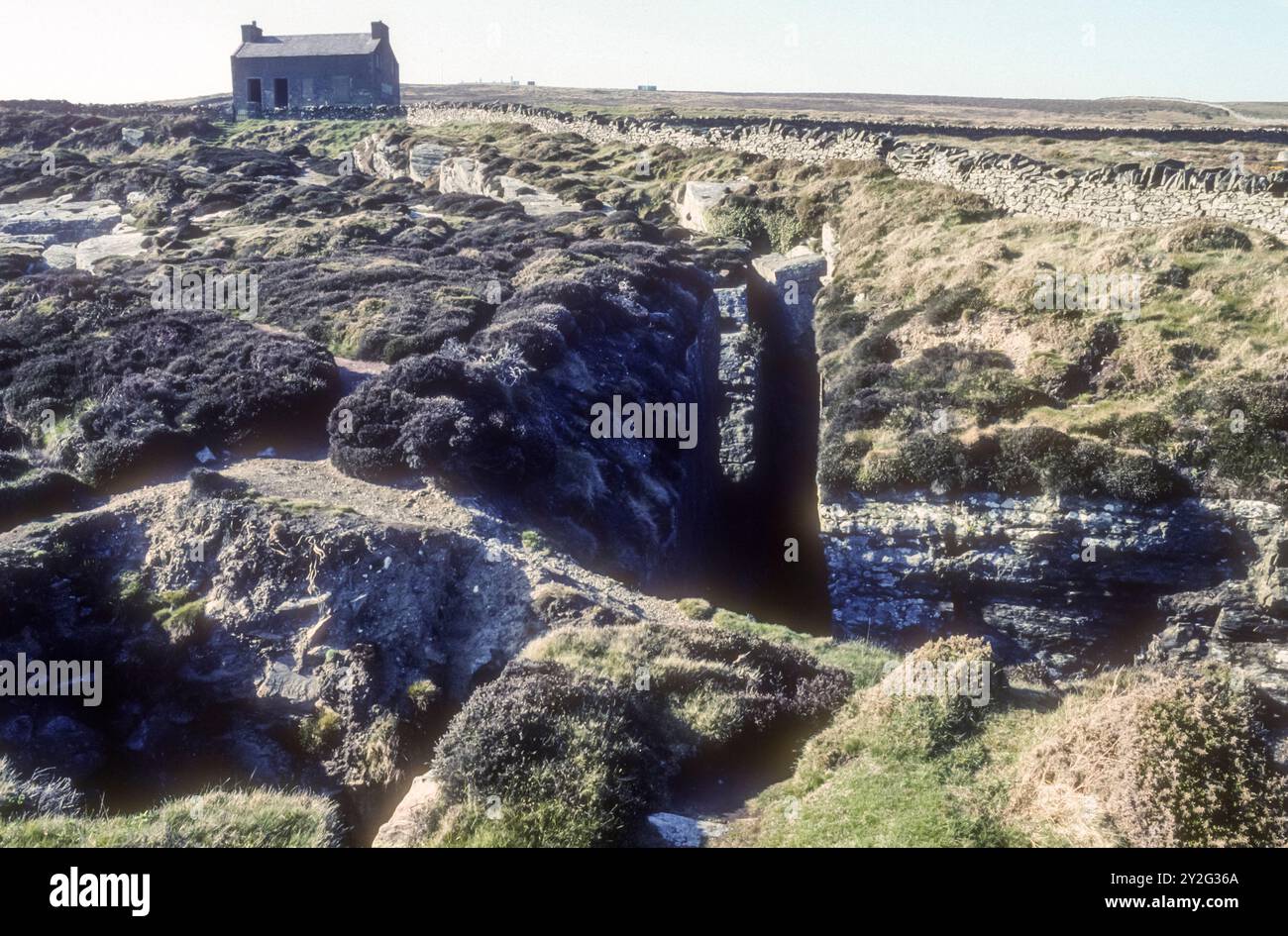 1989 archive photograph of the chasms on the Isle of Man, UK Stock ...