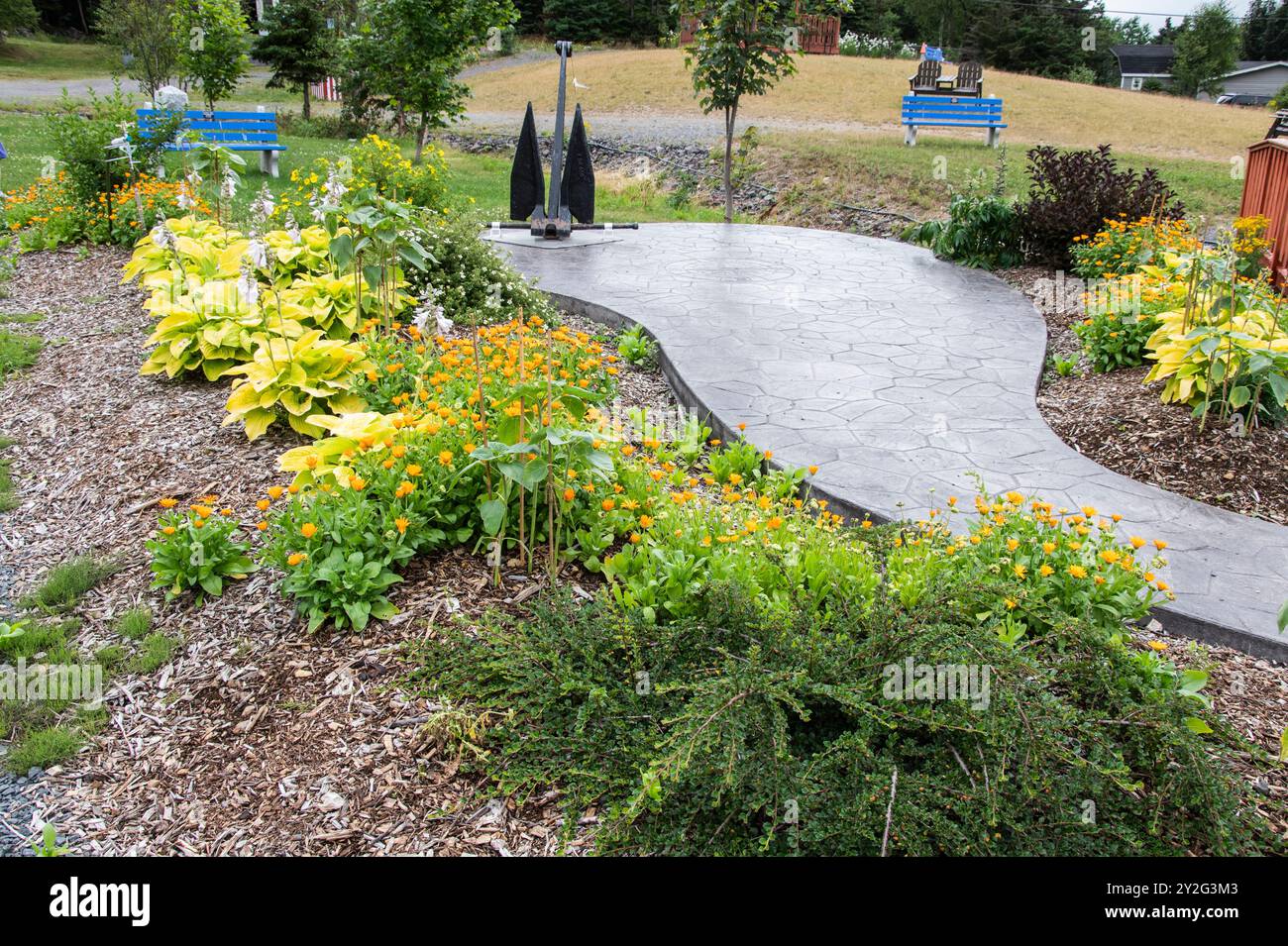 Danforth anchor display and summer flowers at the Cranford Family ...