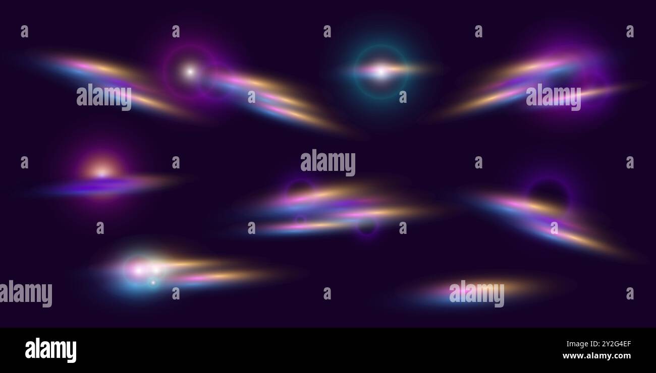 Cosmic glow refraction of rainbow ray light. Star dust fog light ...