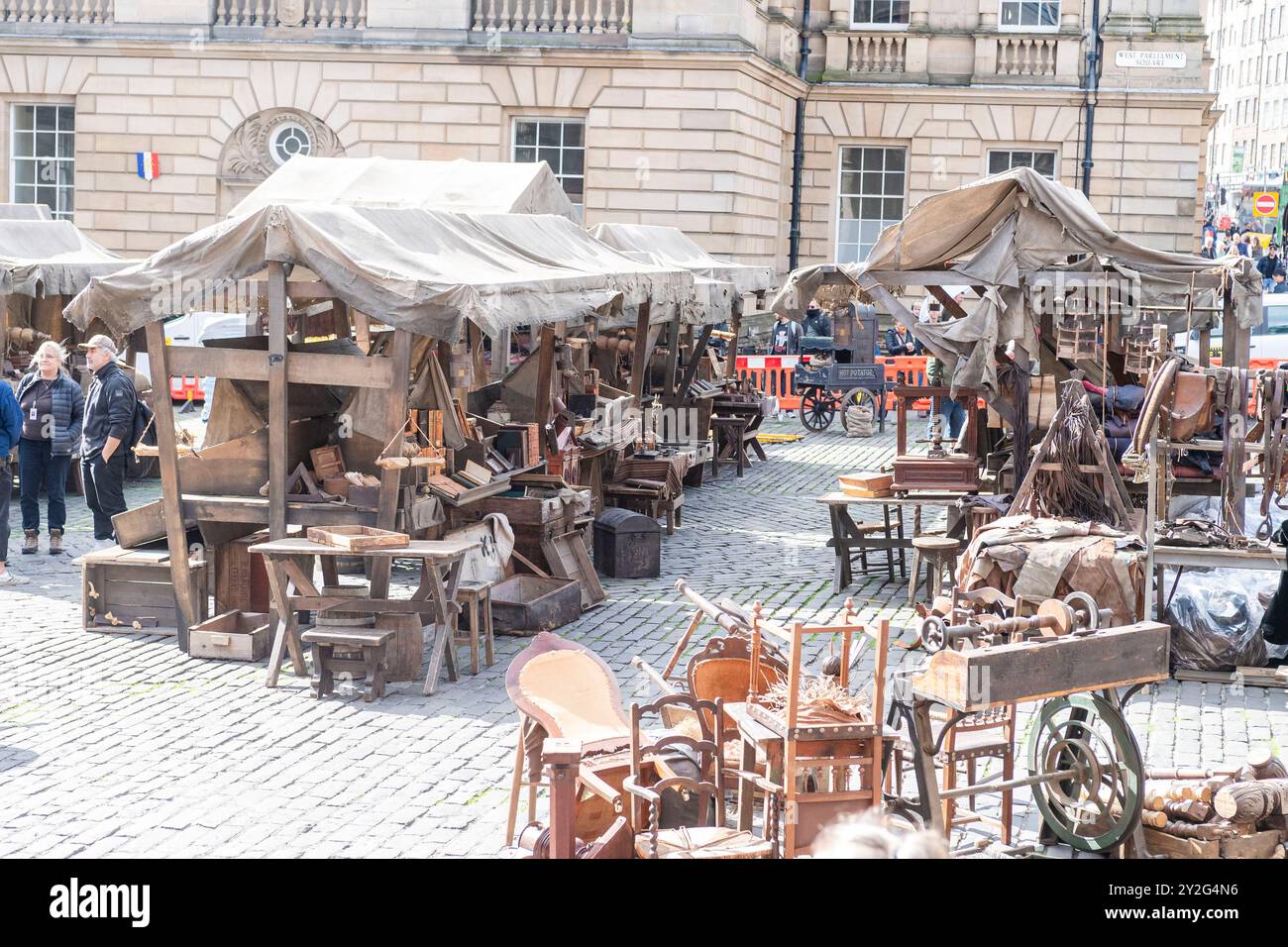 General views of the film set for "Frankenstein" outside St Giles ...