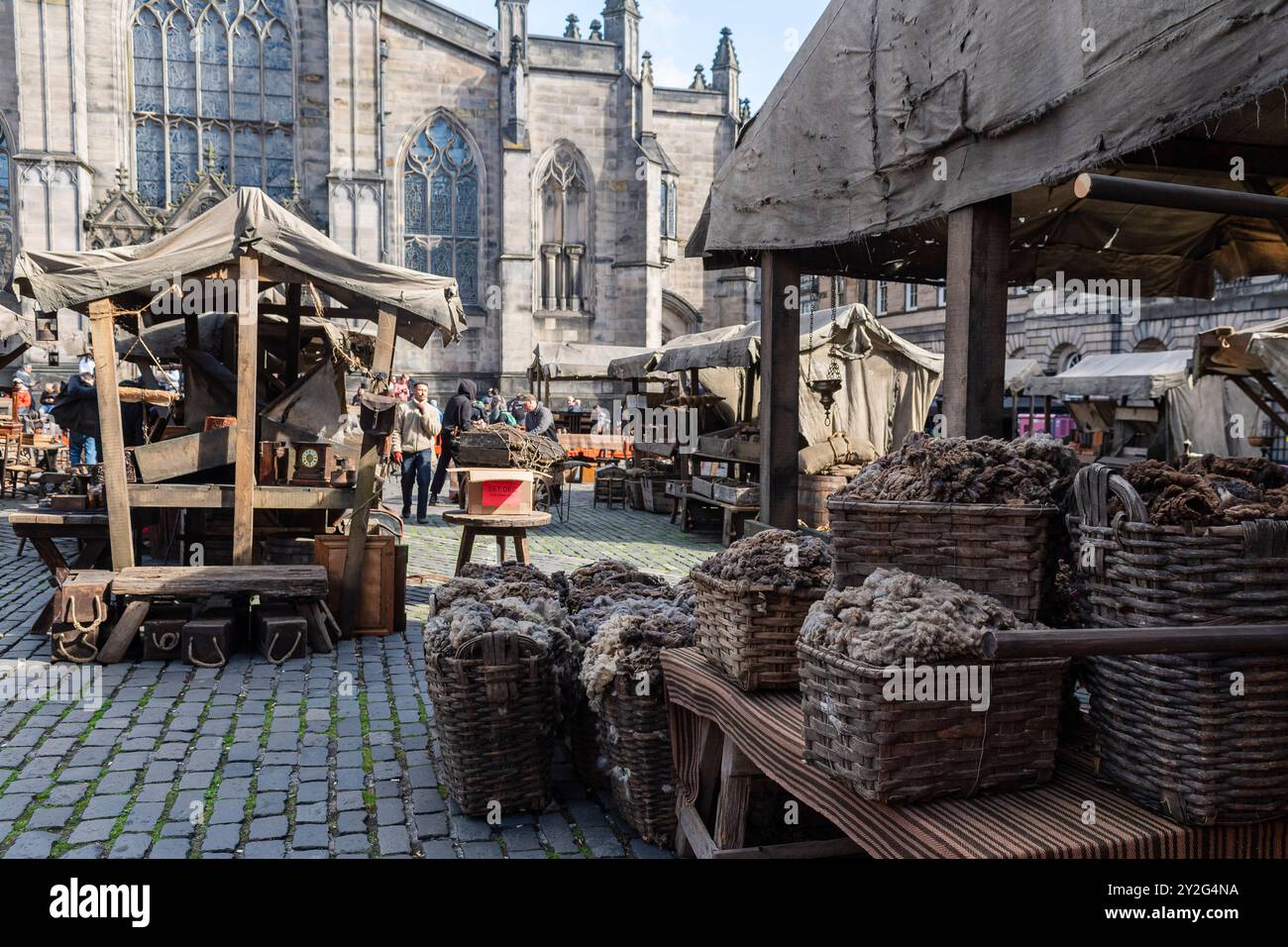 General views of the film set for "Frankenstein" outside St Giles ...