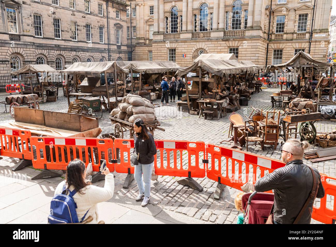 General views of the film set for "Frankenstein" outside St Giles ...