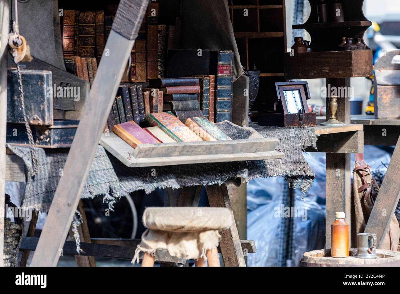 General views of the film set for "Frankenstein" outside St Giles ...