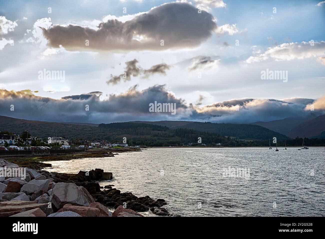 Landscape photography of coastal town; seashore and mountains, yacht ...