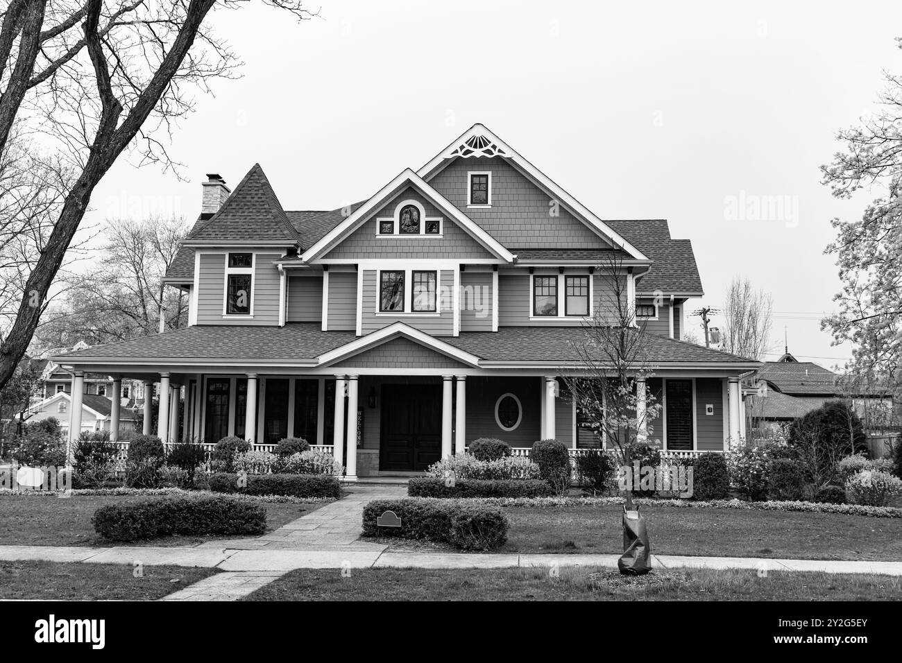 Architecture dwelling home. suburban neighborhood. mansion house in ...