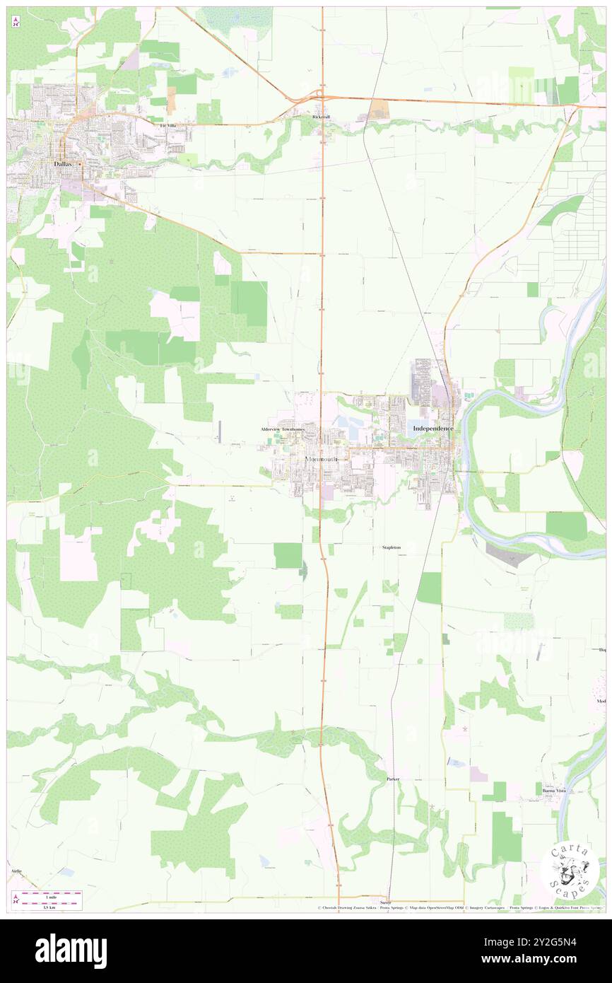Map of monmouth oregon Cut Out Stock Images & Pictures - Alamy