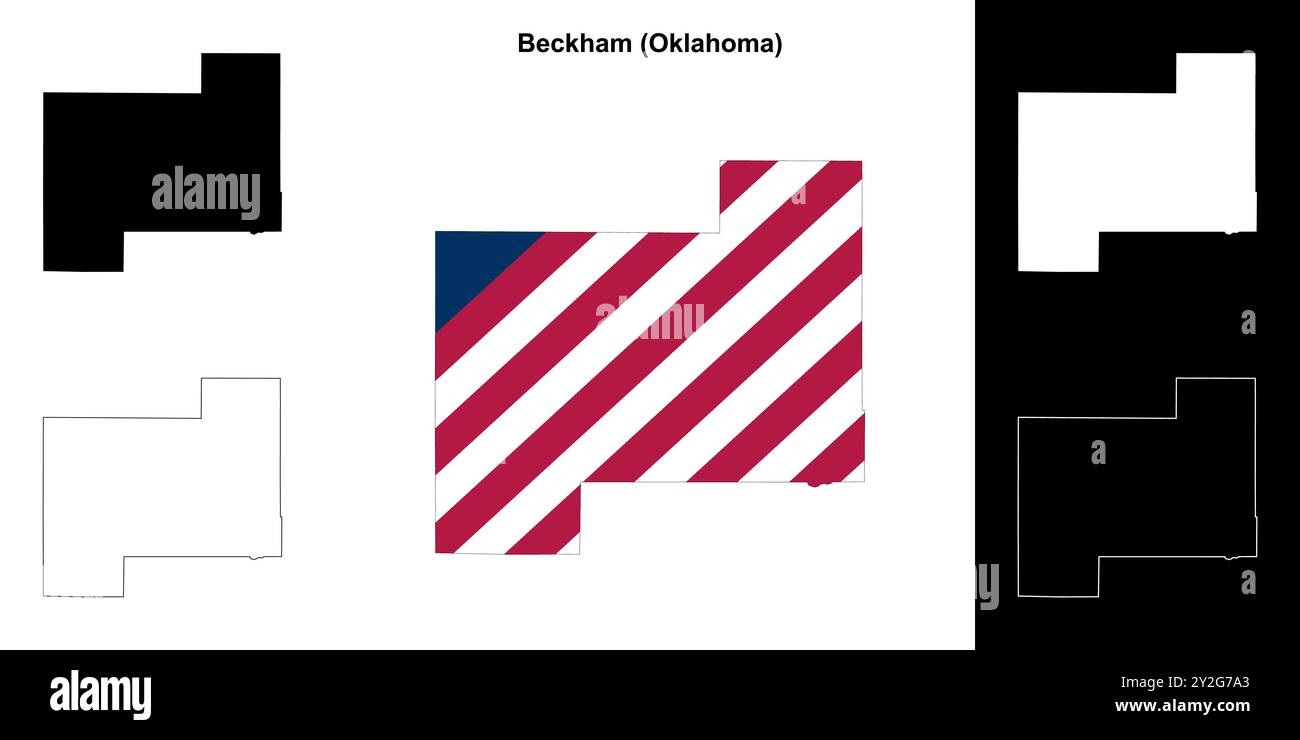 Beckham County (Oklahoma) outline map set Stock Vector Image & Art - Alamy