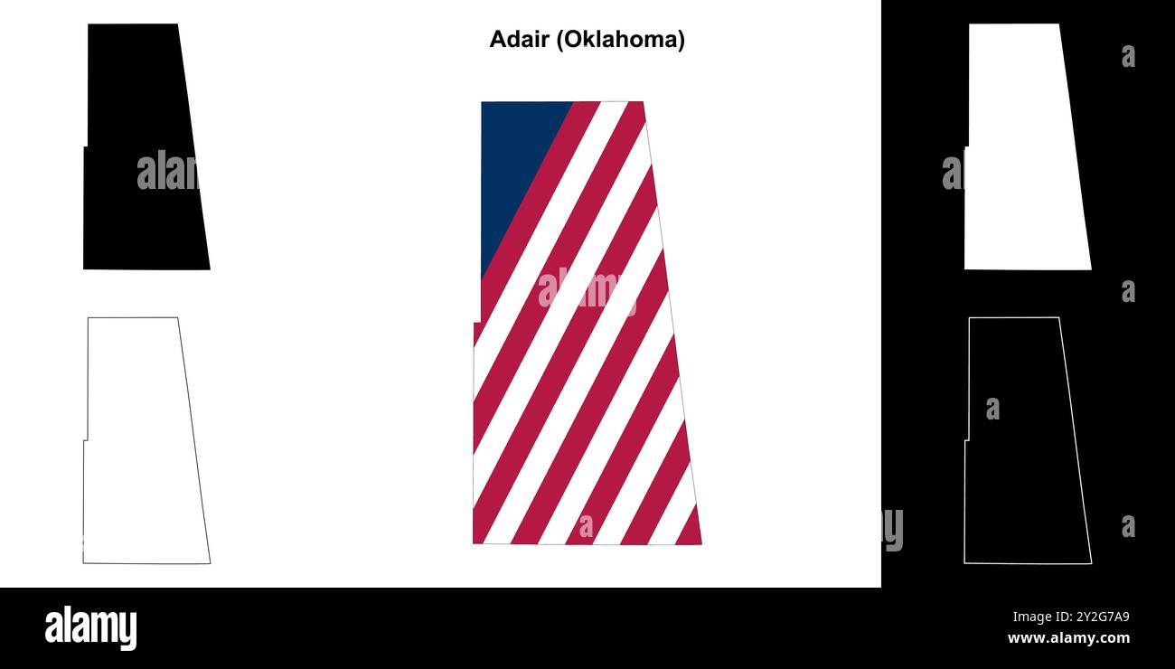 Adair County (Oklahoma) outline map set Stock Vector Image & Art - Alamy