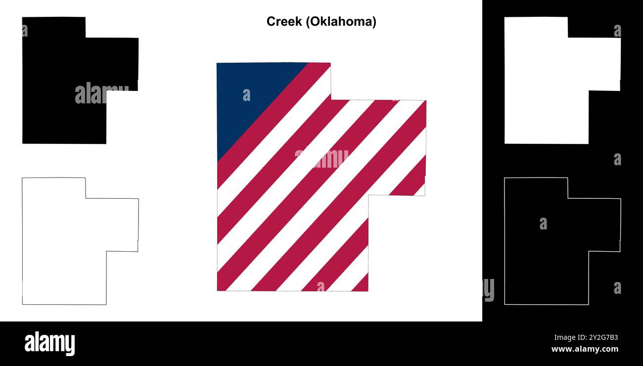 Creek outline map hi-res stock photography and images - Alamy