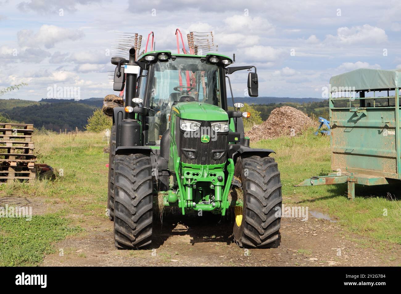 a tractor of the brand "John Deere 6175M" in Blieskastel on September ...
