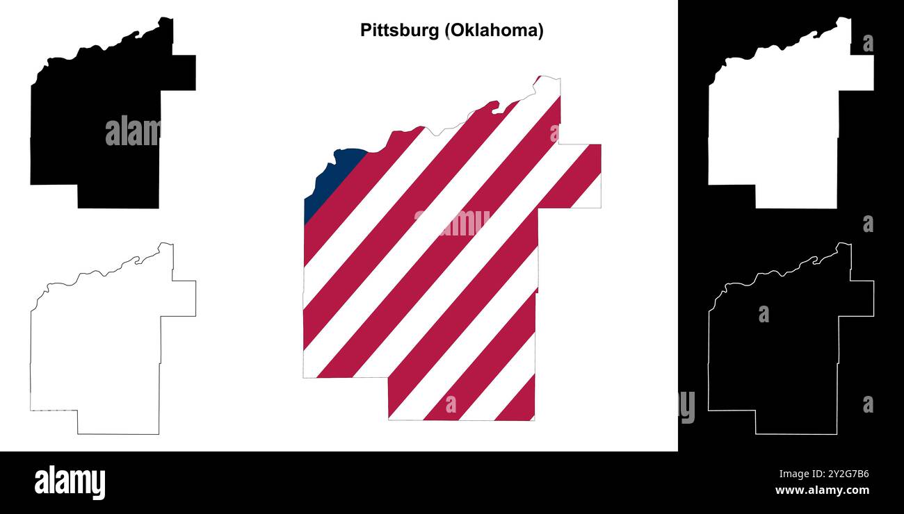 Pittsburg county map vector vectors hi-res stock photography and images ...