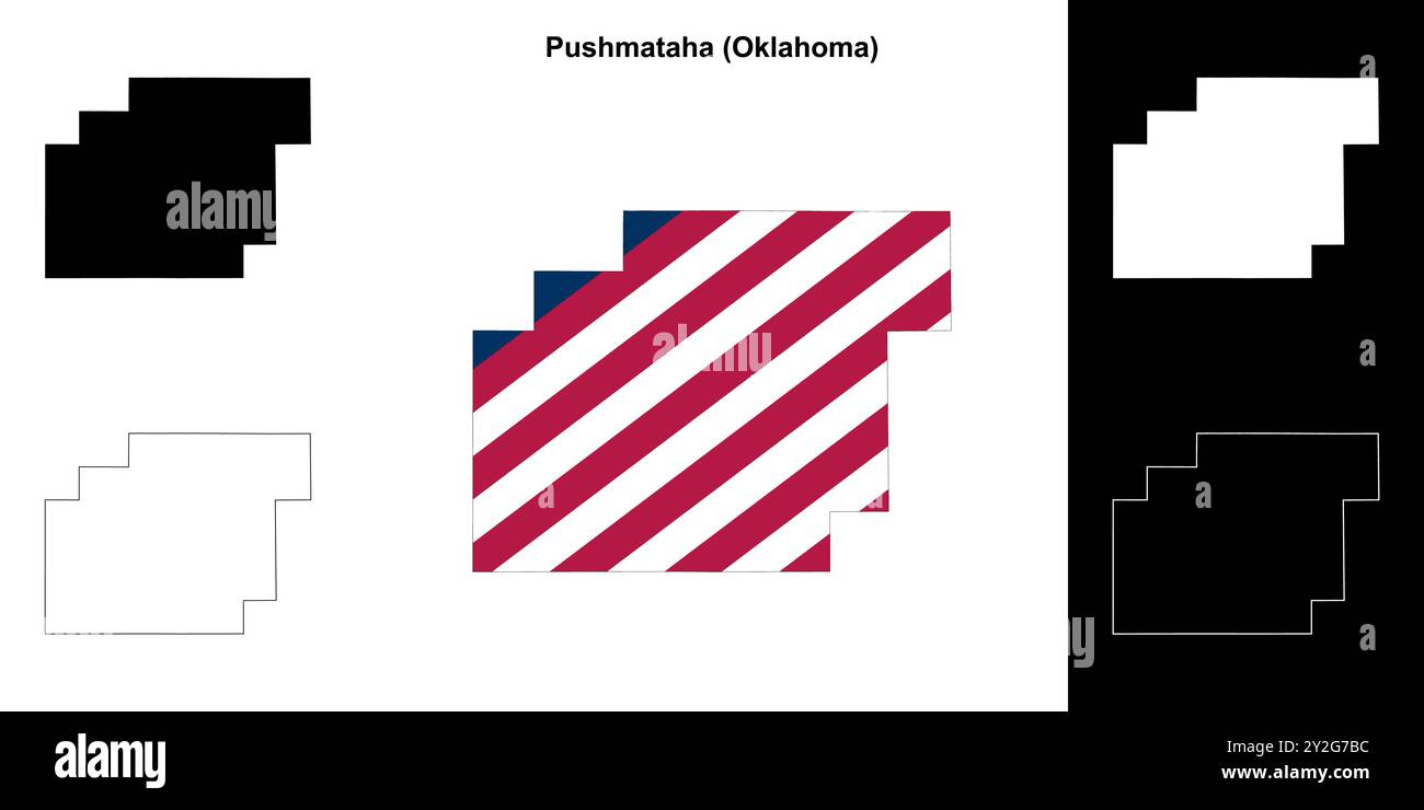 Pushmataha County (Oklahoma) outline map set Stock Vector Image & Art ...