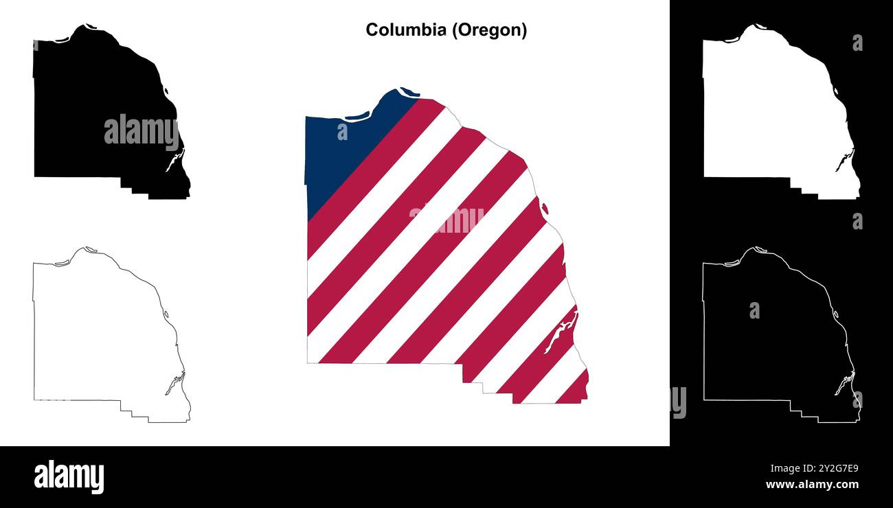 Columbia County (Oregon) outline map set Stock Vector Image & Art - Alamy