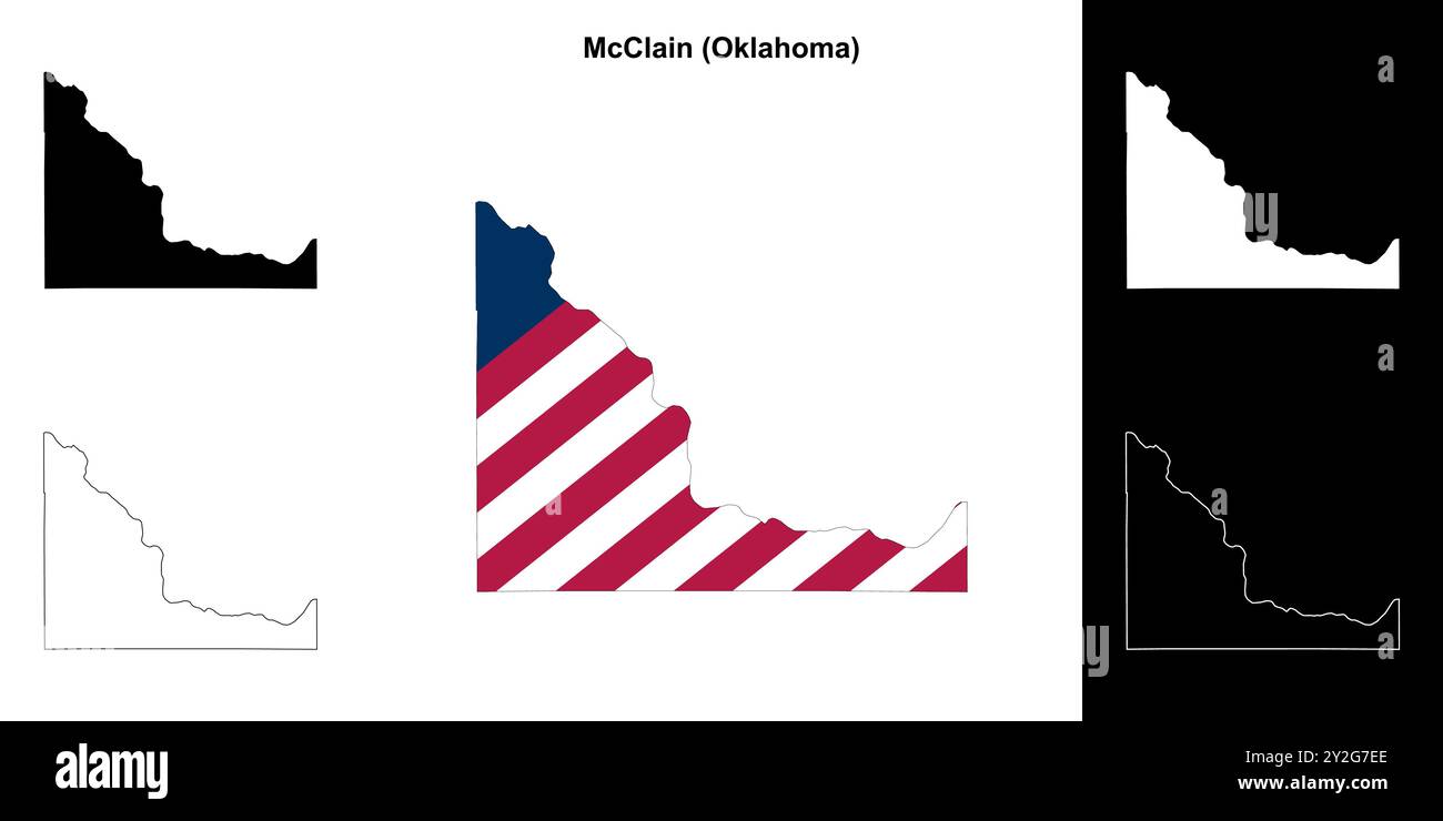 McClain County (Oklahoma) outline map set Stock Vector Image & Art - Alamy