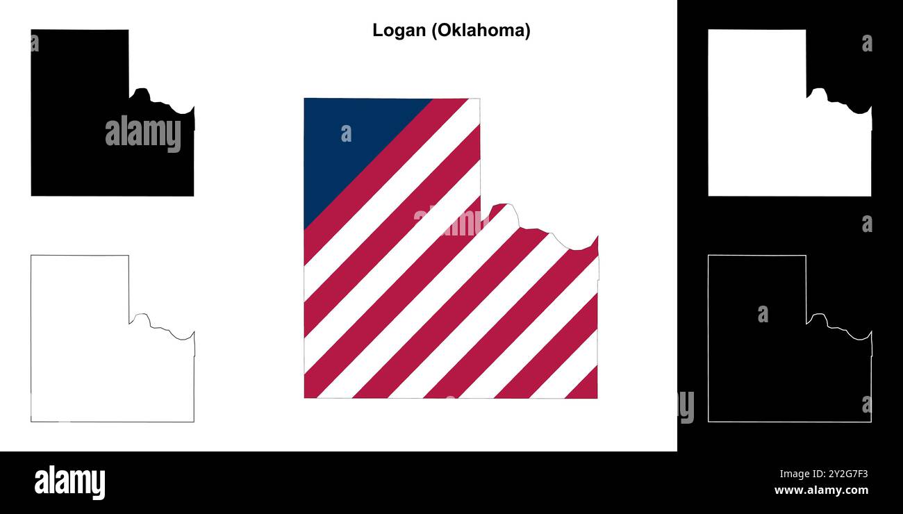 Logan County (Oklahoma) outline map set Stock Vector Image & Art - Alamy