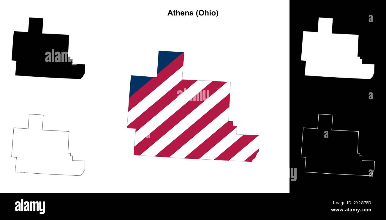 Athens county map hi-res stock photography and images - Alamy