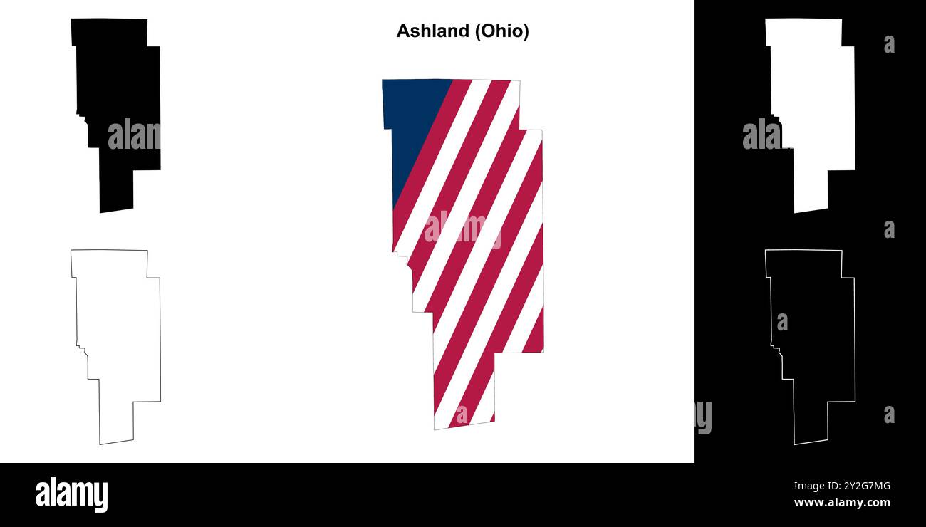 Ashland County (Ohio) outline map set Stock Vector Image & Art - Alamy