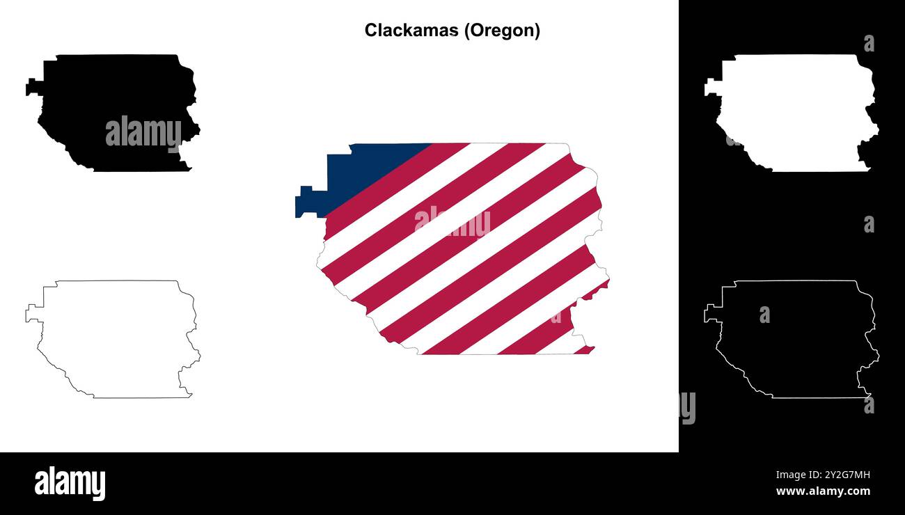 Clackamas County (Oregon) outline map set Stock Vector Image & Art - Alamy
