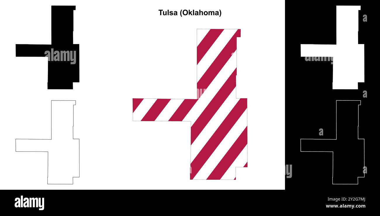 Tulsa County (Oklahoma) outline map set Stock Vector Image & Art - Alamy