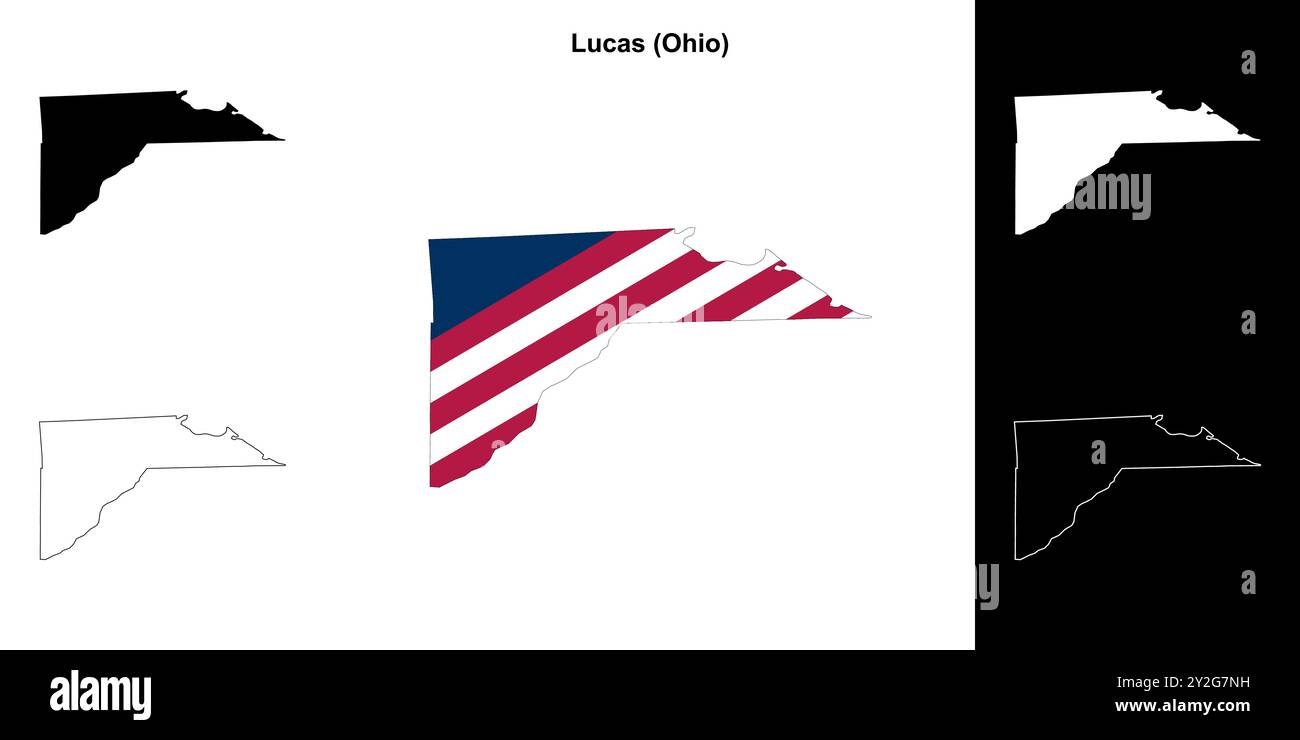 Lucas County (Ohio) outline map set Stock Vector Image & Art - Alamy