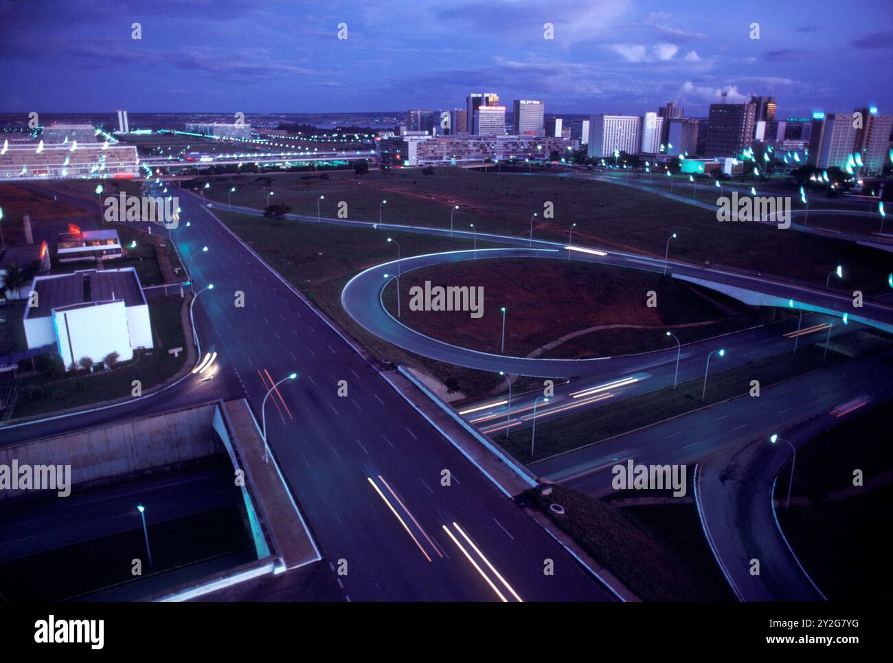 Brasilia at night in the new capital city. Brasilia, Brazil, South ...