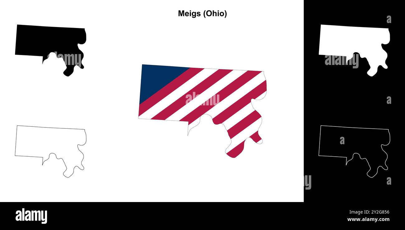 Meigs County (Ohio) outline map set Stock Vector Image & Art - Alamy