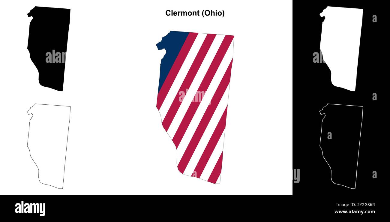 Clermont county map hi-res stock photography and images - Alamy