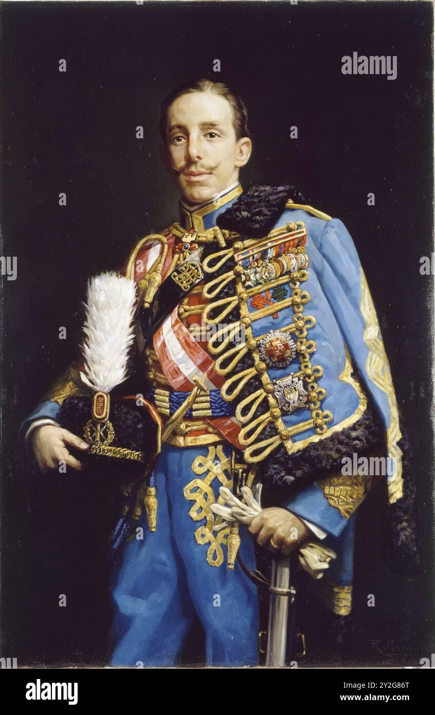 King Alfonso XIII painting by Román Navarro García de Vinuesa Stock ...