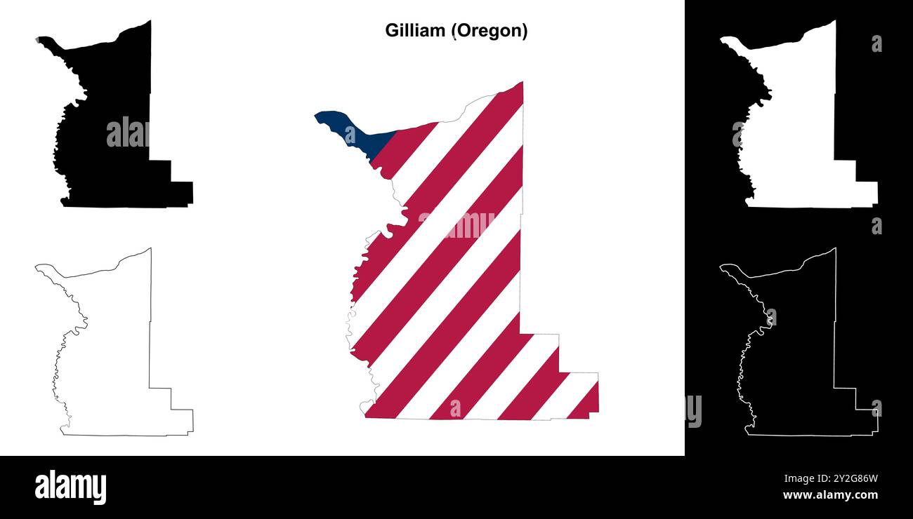 Gilliam County (Oregon) outline map set Stock Vector Image & Art - Alamy