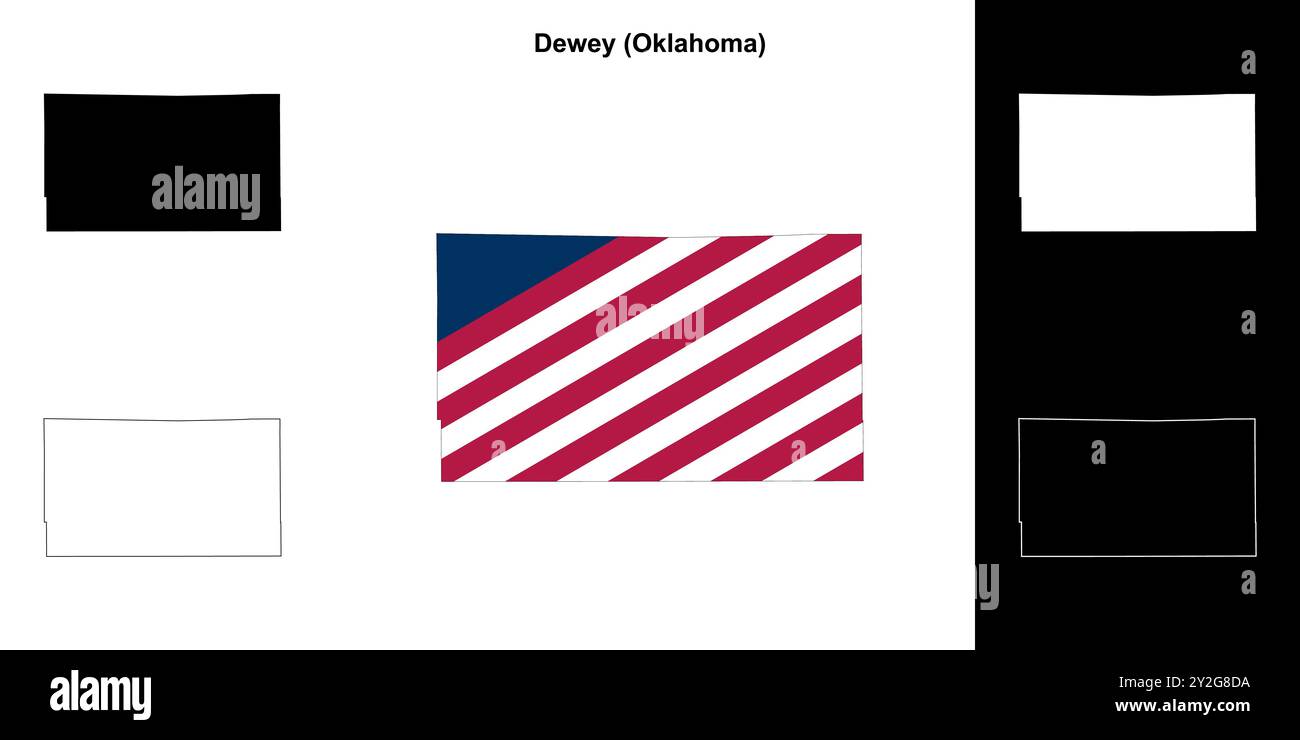 Dewey County (Oklahoma) outline map set Stock Vector Image & Art - Alamy